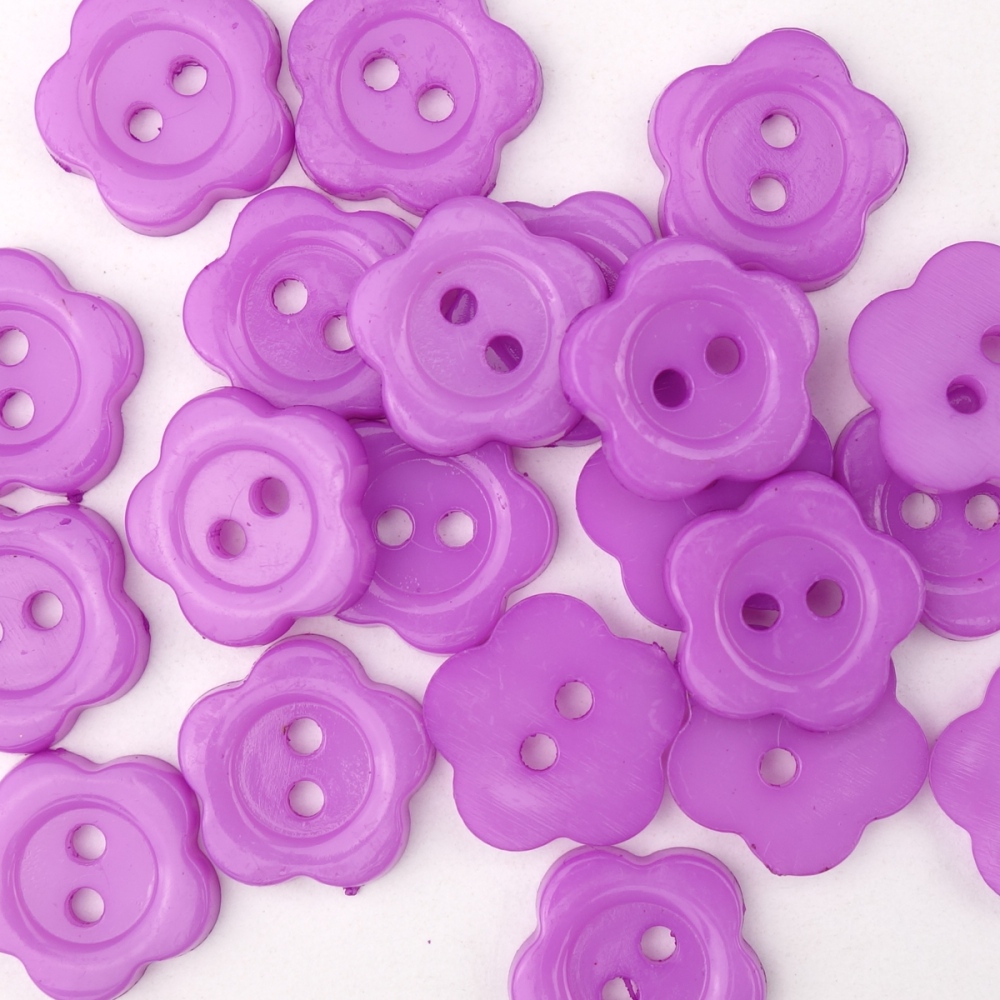 Marabella Lavendel - 13 mm Plast Knapp - Stofflykke.no