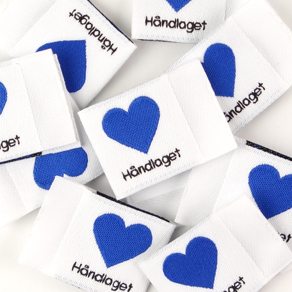 Håndlaget Merkelapp Kongeblå - 10 stk - Stofflykke.no