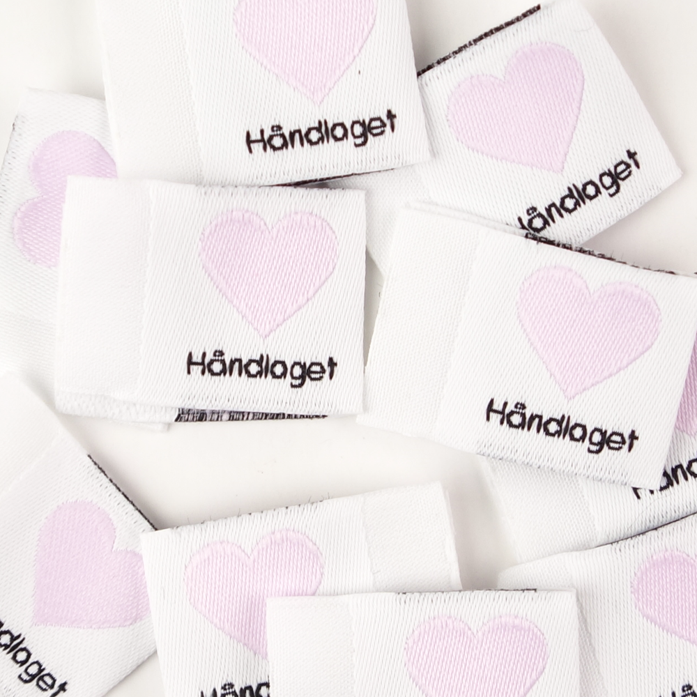 Håndlaget Merkelapp Dus Rosa - 10 stk - Stofflykke.no